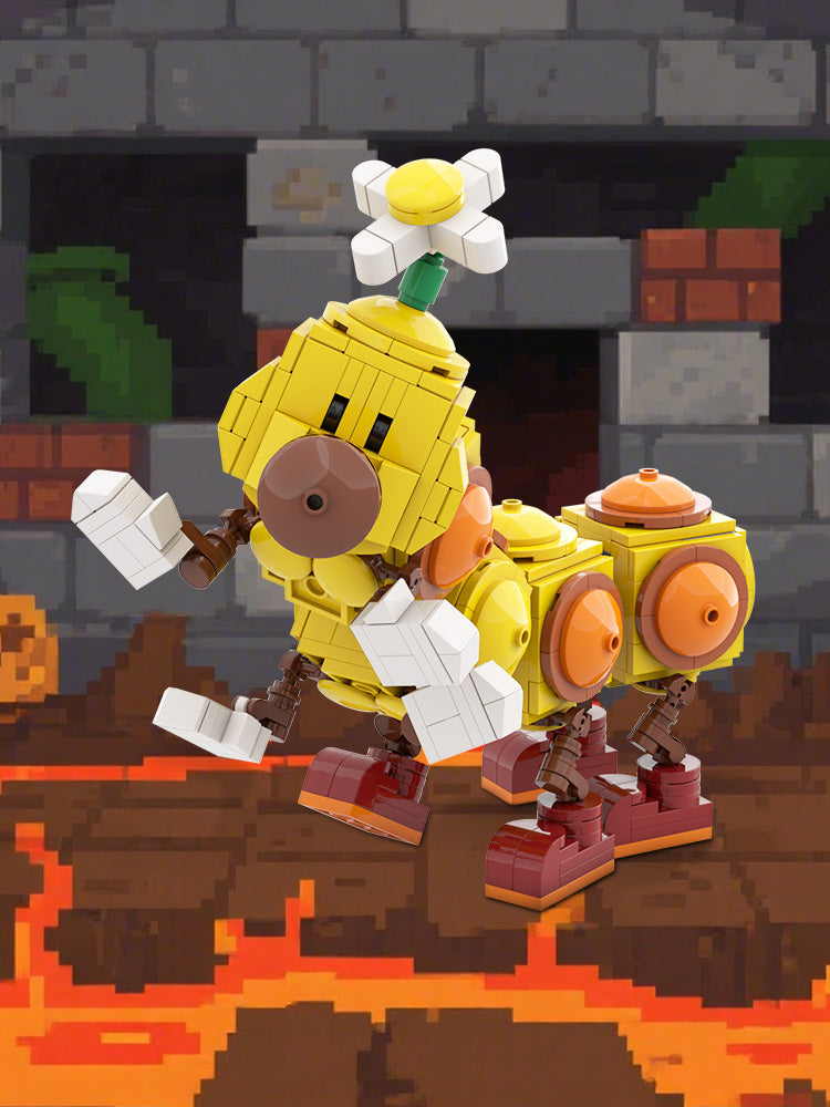 MOC-163071 Happy Wiggler - Posable Display Figure 02 - Super Mario Bro– MOC Brick Store