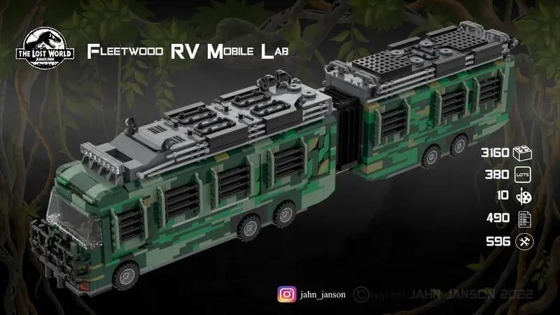 MOC-112801 Jurassic Park Fleetwood RV Mobile LAB V2.0– MOC Brick Store